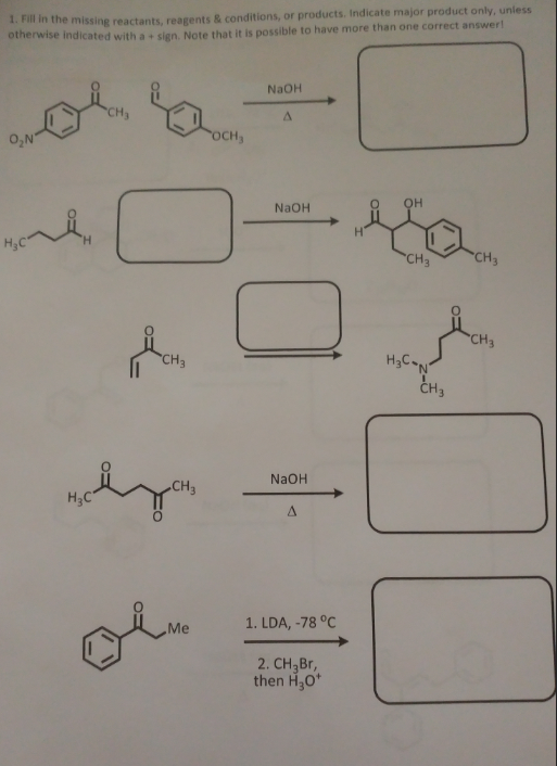 Solved missing reactants, reagents & conditions, or | Chegg.com