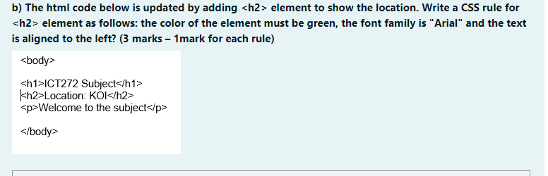 Solved b) The html code below is updated by adding | Chegg.com
