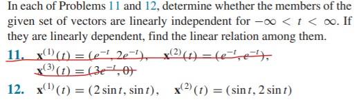 Solved In each of Problems 11 and 12, determine whether the | Chegg.com