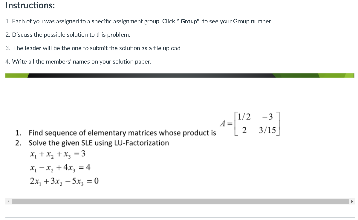 Solved Instructions: 1. Each of you was assigned to a | Chegg.com