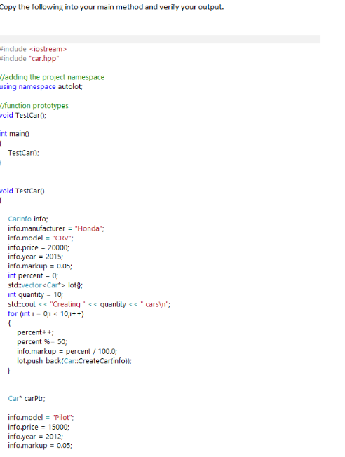 Solved The CarInfo struct is described in the diagram below. | Chegg.com