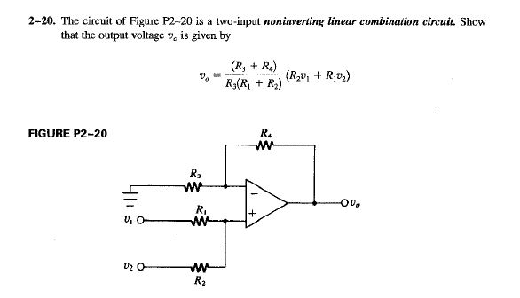 Solved 2-20. The circuit of Figure P2-20 is a two-input | Chegg.com