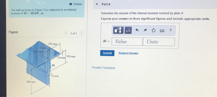 Solved Reiew Part A The buill-ap beam in (Fig#0 1) is | Chegg.com