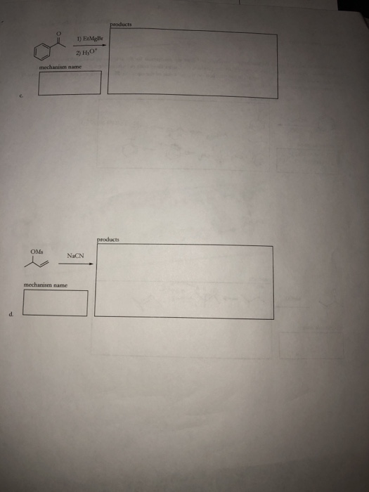 Solved 1. For each reaction below, identify the mechanism | Chegg.com