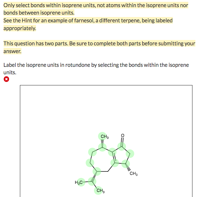 Solved Only select bonds within isoprene units, not atoms | Chegg.com