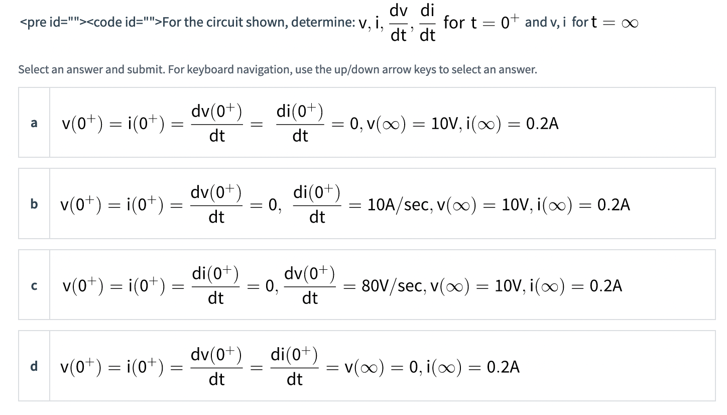 Solved Problem 1: For the circuit shown, determine v,i, | Chegg.com