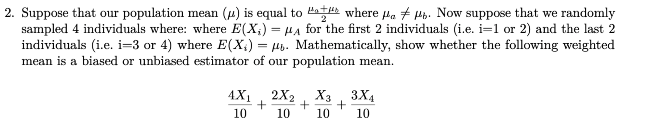 Solved Suppose that our population mean (\\\\mu ) is equal | Chegg.com