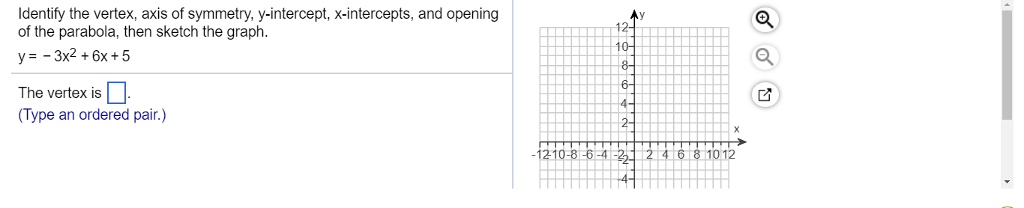 Solved Identify the vertex, axis of symmetry, y-intercept, | Chegg.com