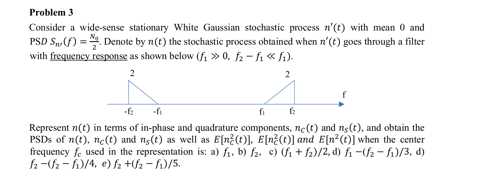 Solved Problem 3Consider a wide-sense stationary White | Chegg.com