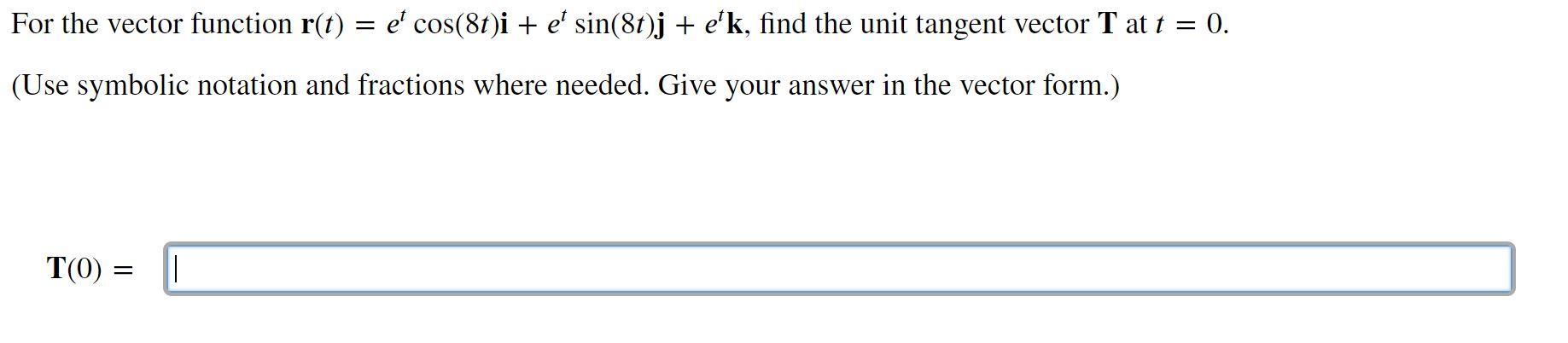 Solved For the vector function | Chegg.com