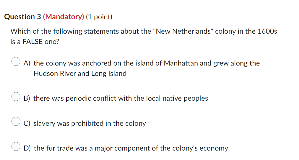 2uestion 3 (Mandatory) (1 point) Which of the | Chegg.com