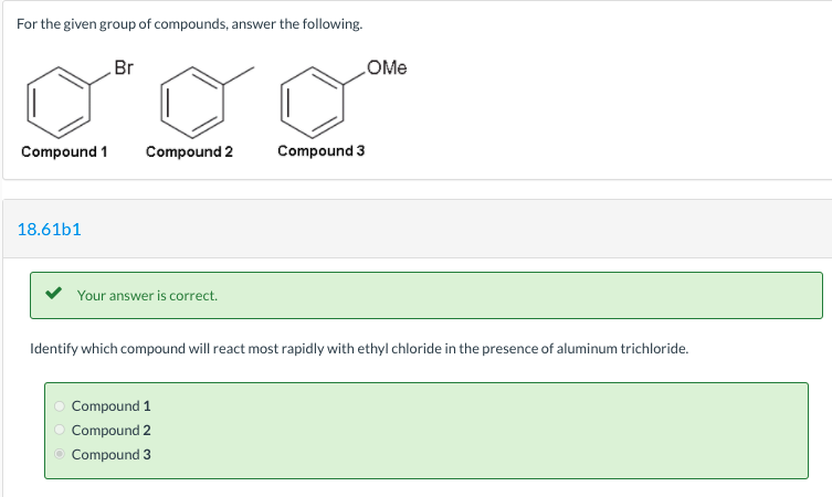 Solved For the given group of compounds, answer the | Chegg.com