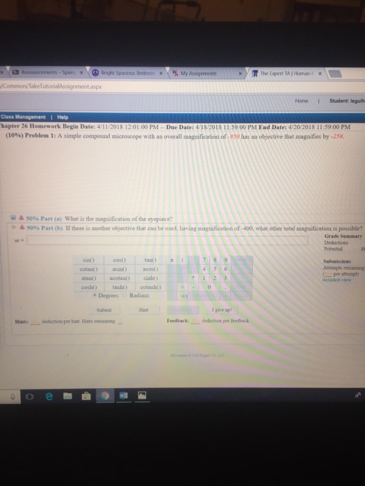 Solved Bright 霟The Expert TAIPkman.. aspx Home I Student: | Chegg.com