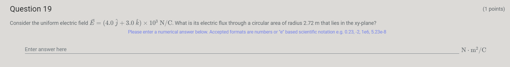 Solved Question 19 (1 points) Consider the uniform electric | Chegg.com