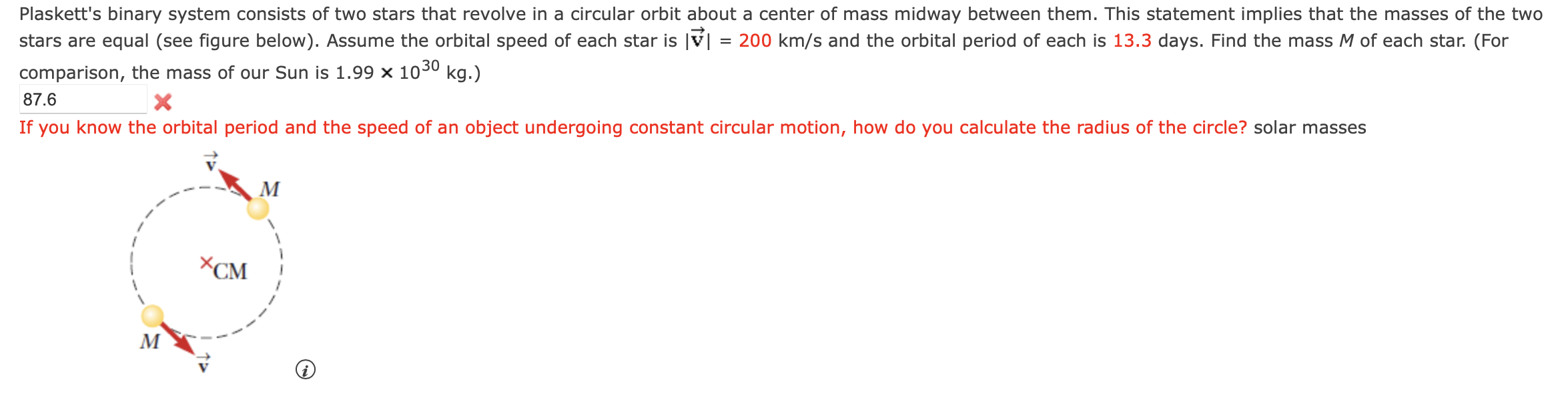 Solved Plaskett's binary system consists of two stars that | Chegg.com