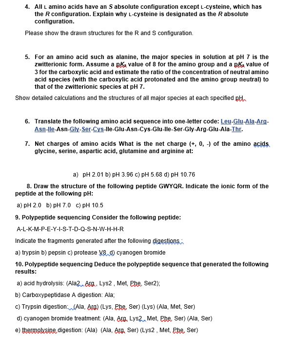 Solved 4. All L amino acids have an S absolute configuration | Chegg.com