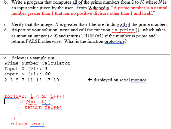 Solved b. Write a program that computes all of the prime | Chegg.com