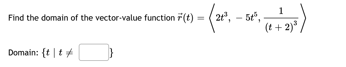 Solved Find the domain of the vector-value function | Chegg.com