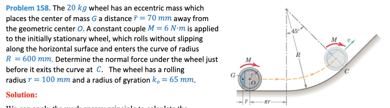 Solved The 20 𝑘𝑔 wheel has an eccentric mass whichplaces | Chegg.com