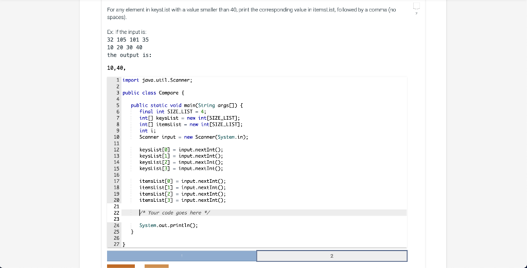 Solved For any element in keysList with a value smaller than | Chegg.com