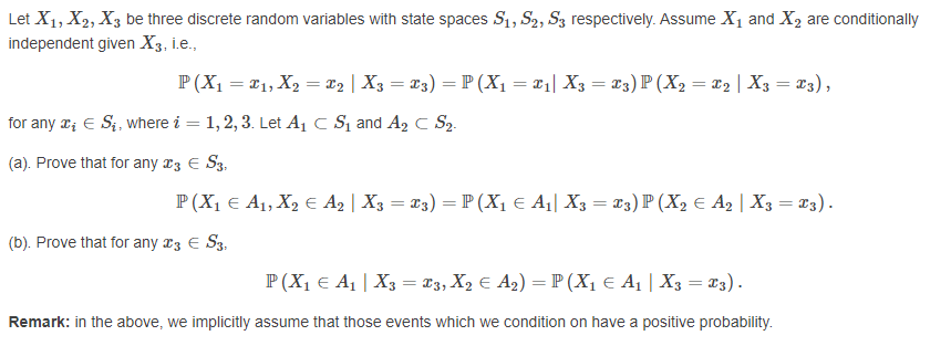 Solved Let X1, X2, X3 be three discrete random variables | Chegg.com