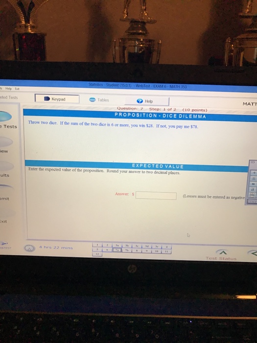 Solved Throw two dice. If the sum of the two dice is 6 or | Chegg.com