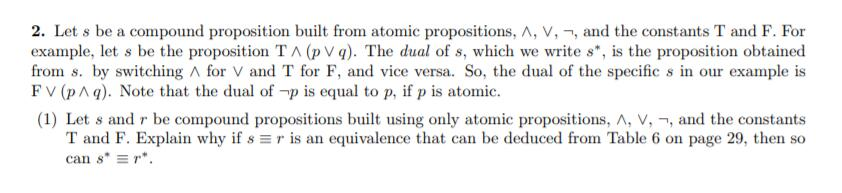 2. Let s be a compound proposition built from atomic | Chegg.com