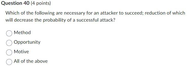 Solved Which of the following are necessary for an attacker | Chegg.com