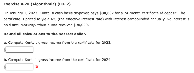Solved Exercise 4-20 (Algorithmic) (LO. 2)On January 1,2023, | Chegg.com