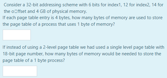 Solved Consider a 32-bit addressing scheme with 6 bits for | Chegg.com