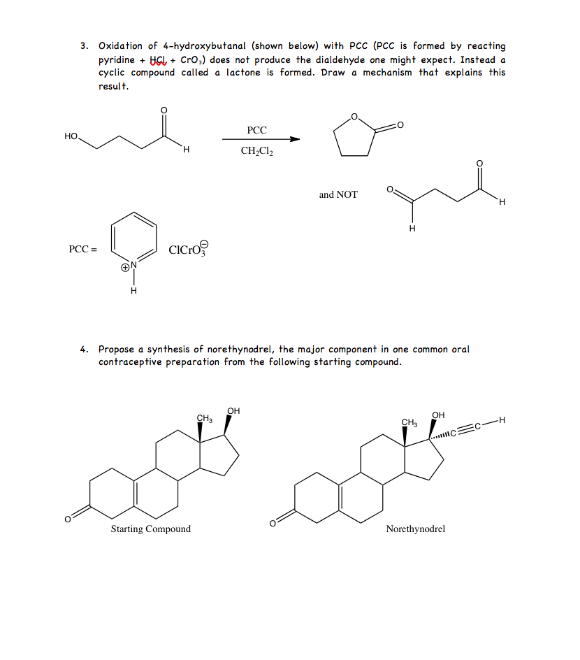 Solved Oxidation of 4-hydroxybutanal (shown below) with PCC | Chegg.com