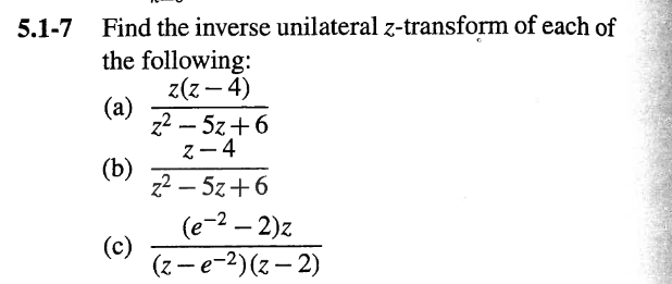 Solved 1-7 Find the inverse unilateral z-transform of each | Chegg.com