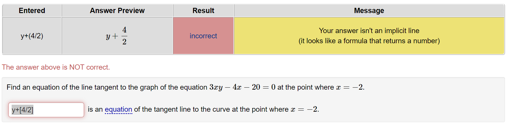 Solved The answer above is NOT correct. Find an equation of | Chegg.com