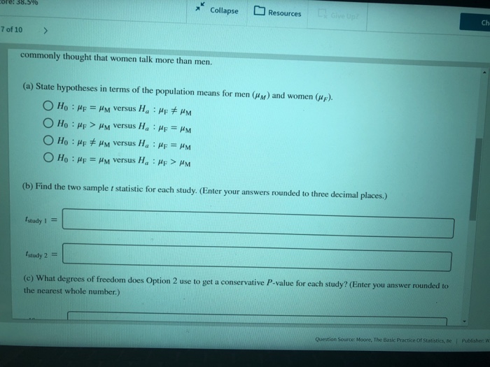 Solved Assignment Score: 38.5% Collapse Resources Check | Chegg.com