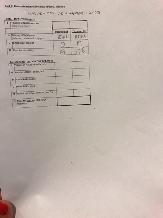 Solved Experiment 7 Report Sheet Daru standardization ofNaon | Chegg.com