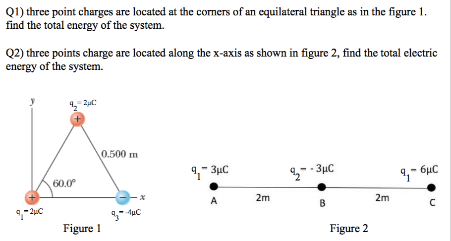 Solved Q1) three point charges are located at the corners of | Chegg.com
