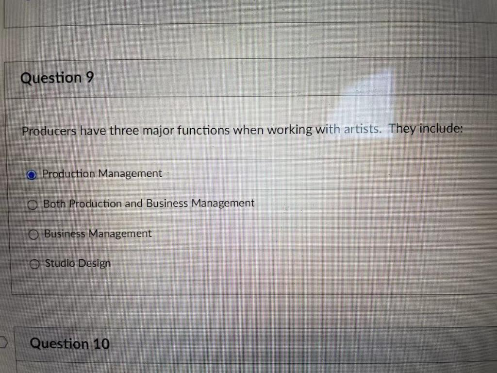 Solved Question 9 Producers have three major functions when | Chegg.com