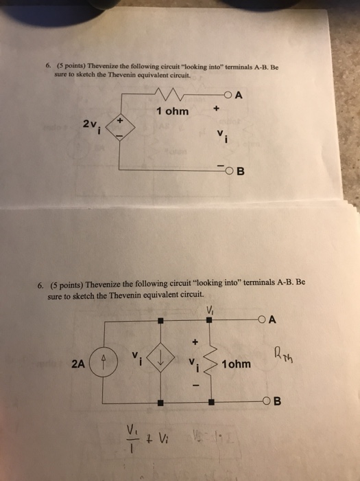 Solved 6. (5 points) Thevenize the following circuit | Chegg.com