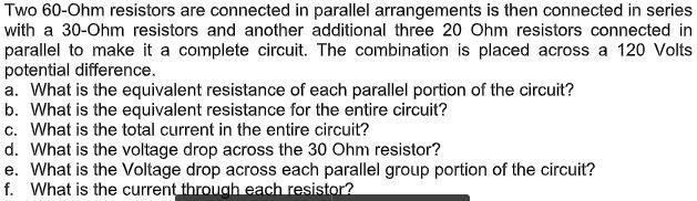 Solved Two 60-Ohm resistors are connected in parallel | Chegg.com