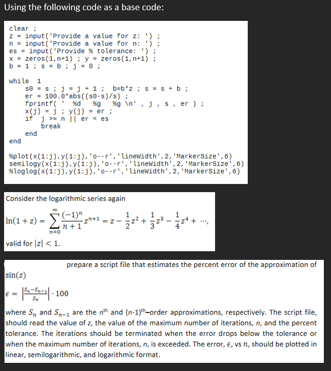 Solved Consider the logarithmic series again | Chegg.com