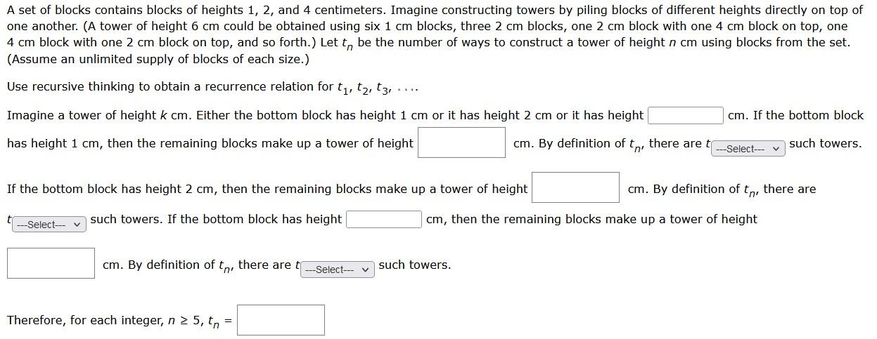 Solved A set of blocks contains blocks of heights 1,2 , and | Chegg.com