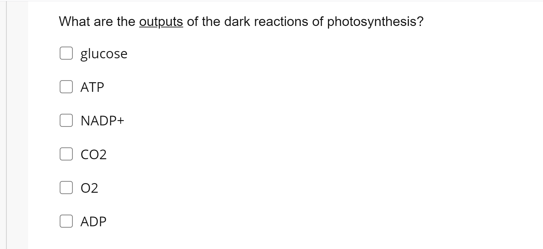 Solved What are the inputs of the dark reactions of | Chegg.com
