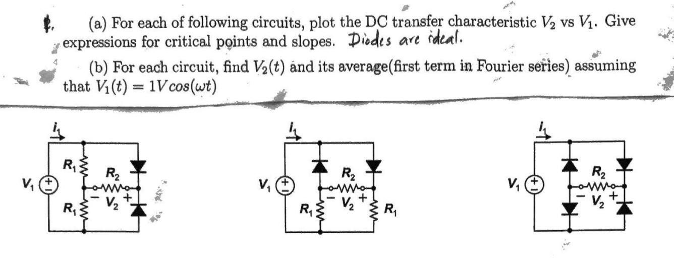 Solved 4. (a) For each of following circuits, plot the DC | Chegg.com