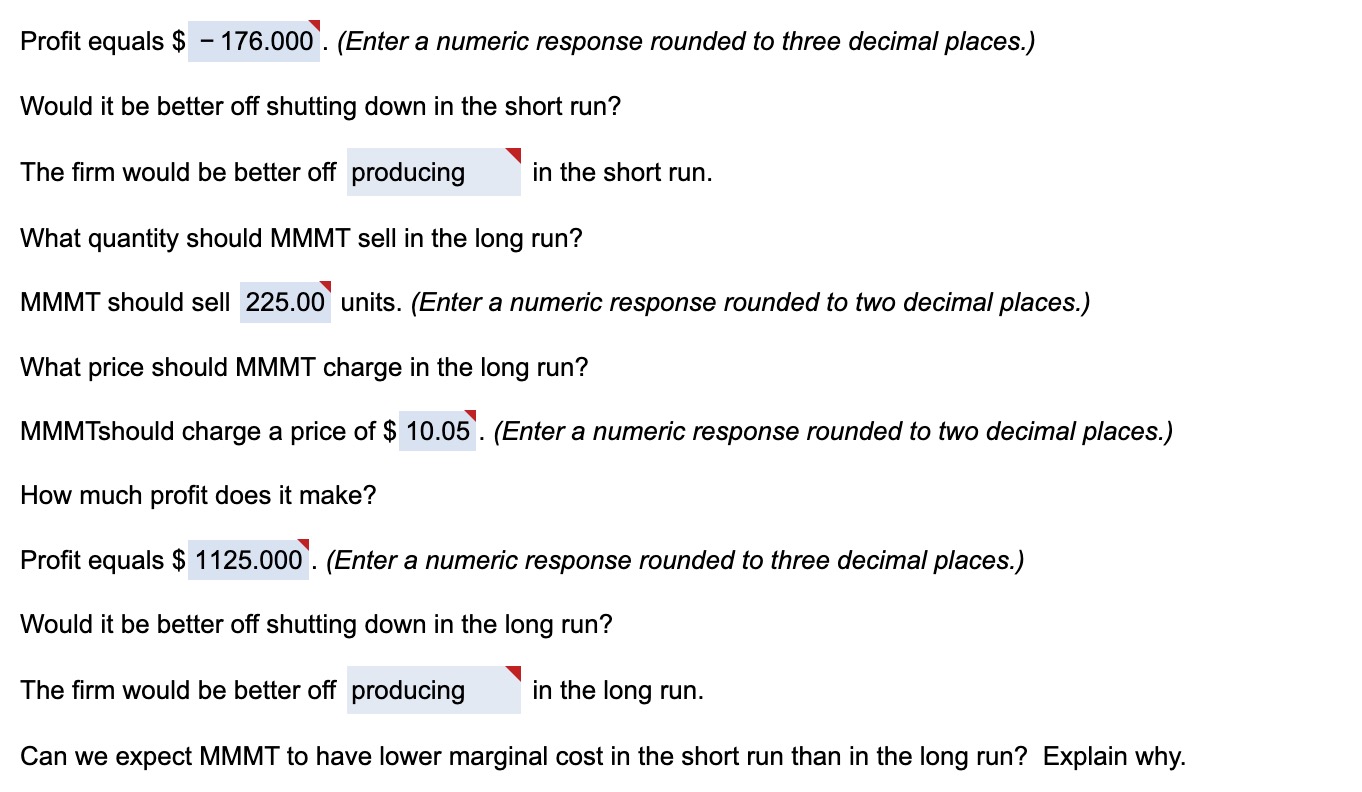 Solved Profit equals $ . (Enter a numeric response rounded | Chegg.com