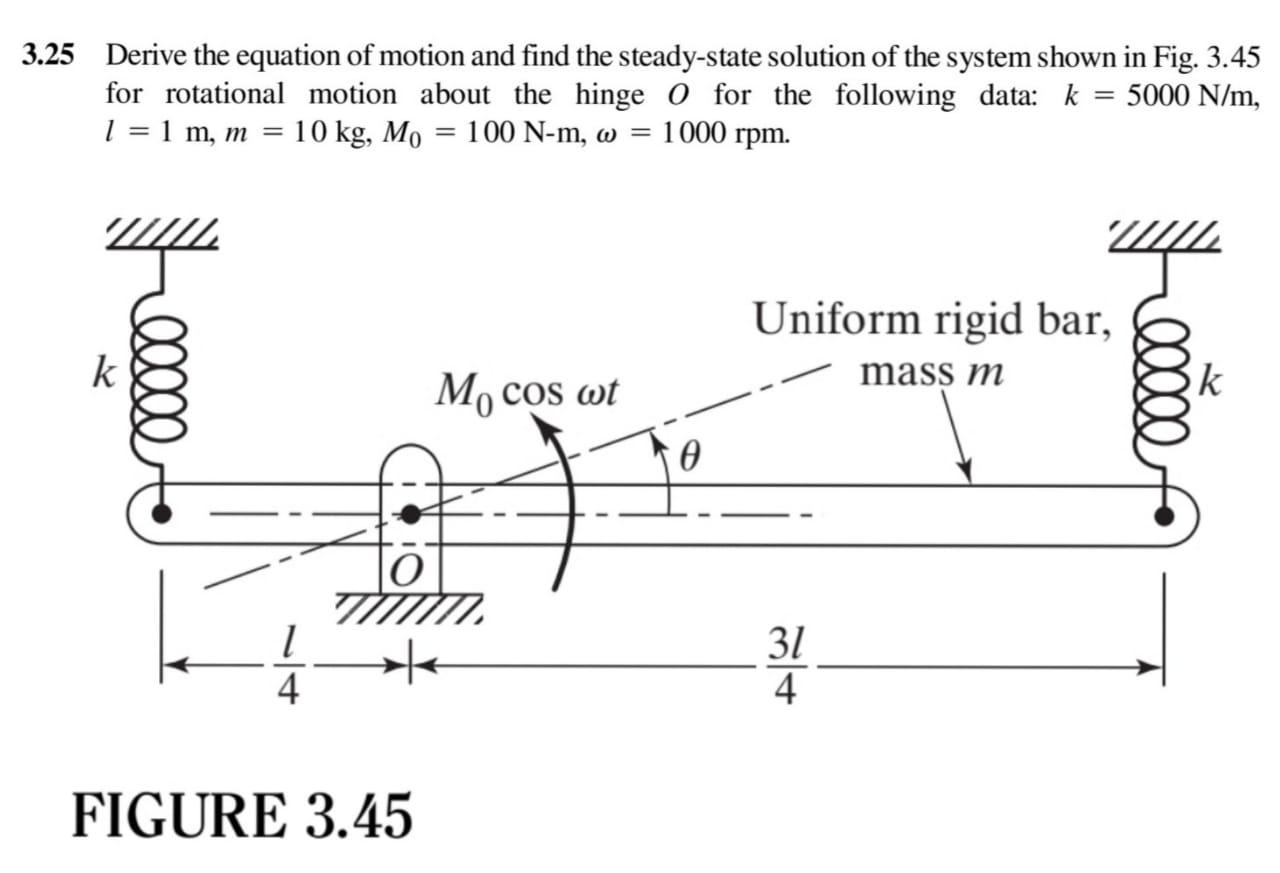 Solved 3.25 Derive the equation of motion and find the | Chegg.com