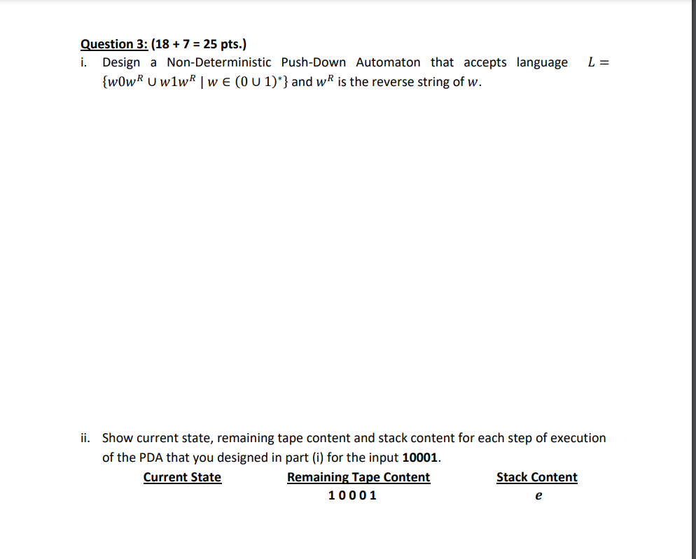 Solved Question 3: (18+7=25 pts. ) i. Design a | Chegg.com