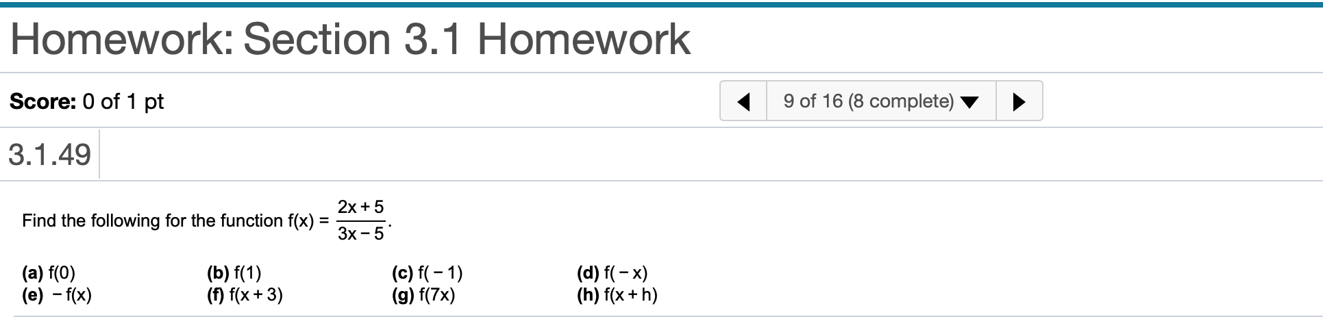 Solved Homework Section 3 1 Homework Score 0 Of 1 Pt 9 Of