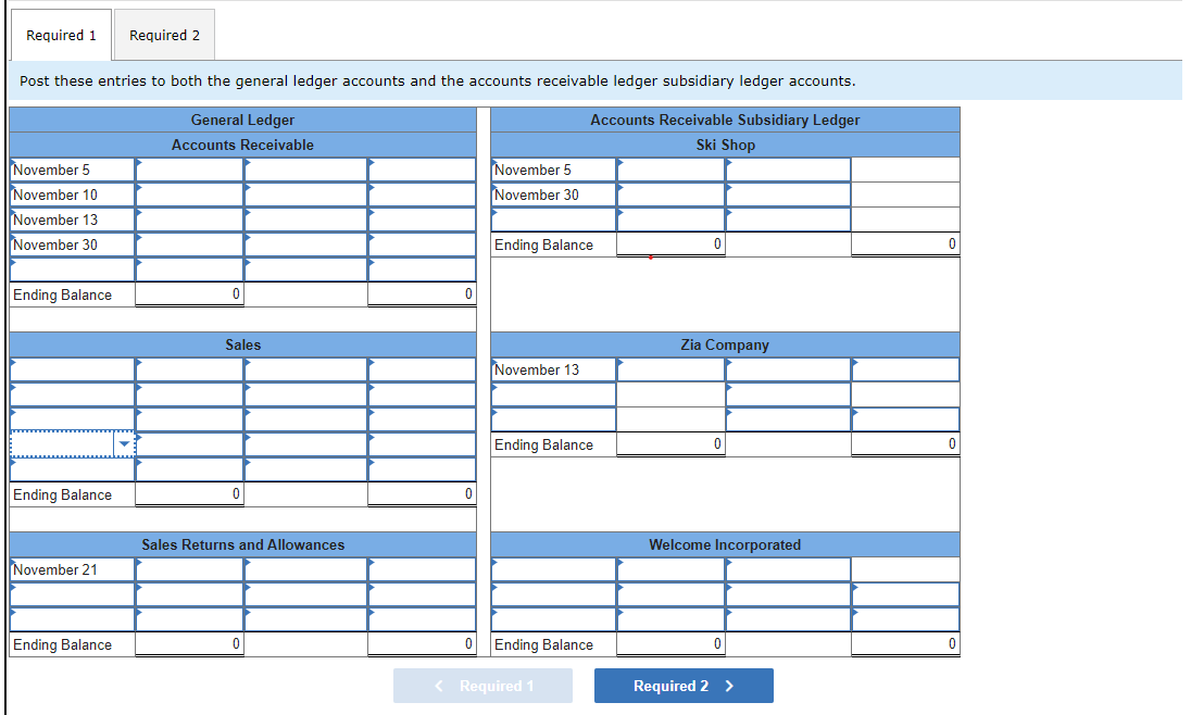 Solved Exercise 7-1 (Algo) Accounts receivable subsidiary | Chegg.com