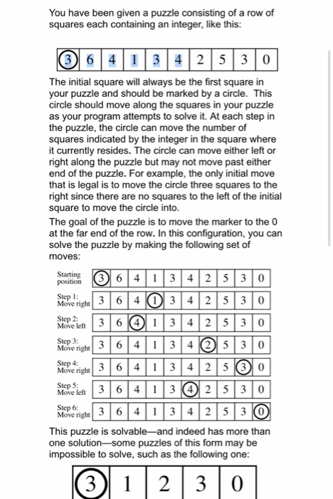 You have been given a puzzle consisting of a row of | Chegg.com