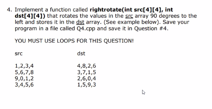 Solved 4. Implement a function called rightrotate(int | Chegg.com